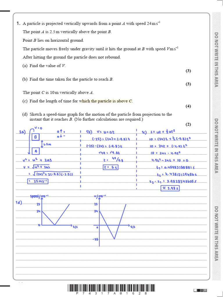 Revision For Math A-Level Mechanics 1 | PDF | Acceleration | Temporal Rates