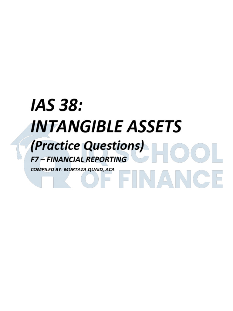 IAS 38 - Practice Questions | PDF | Intangible Asset | Goodwill ...