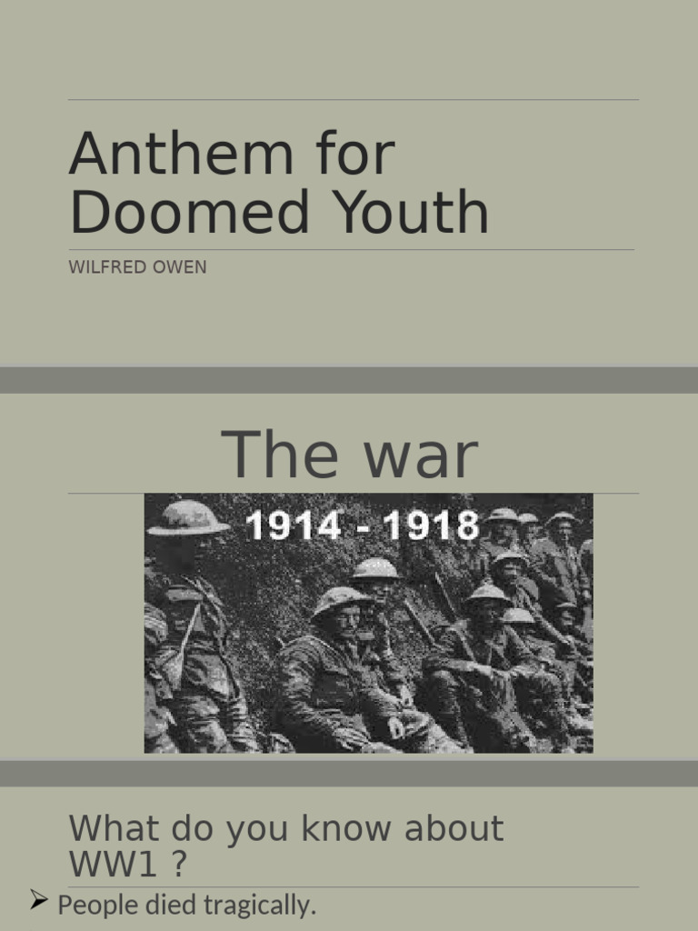 Anthem For Doomed Youth | PDF | Poetry