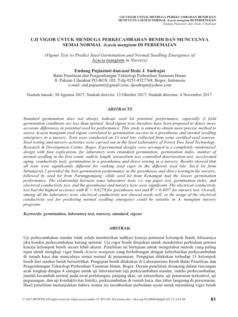 Vigour Test To Predict Seed Germination | PDF