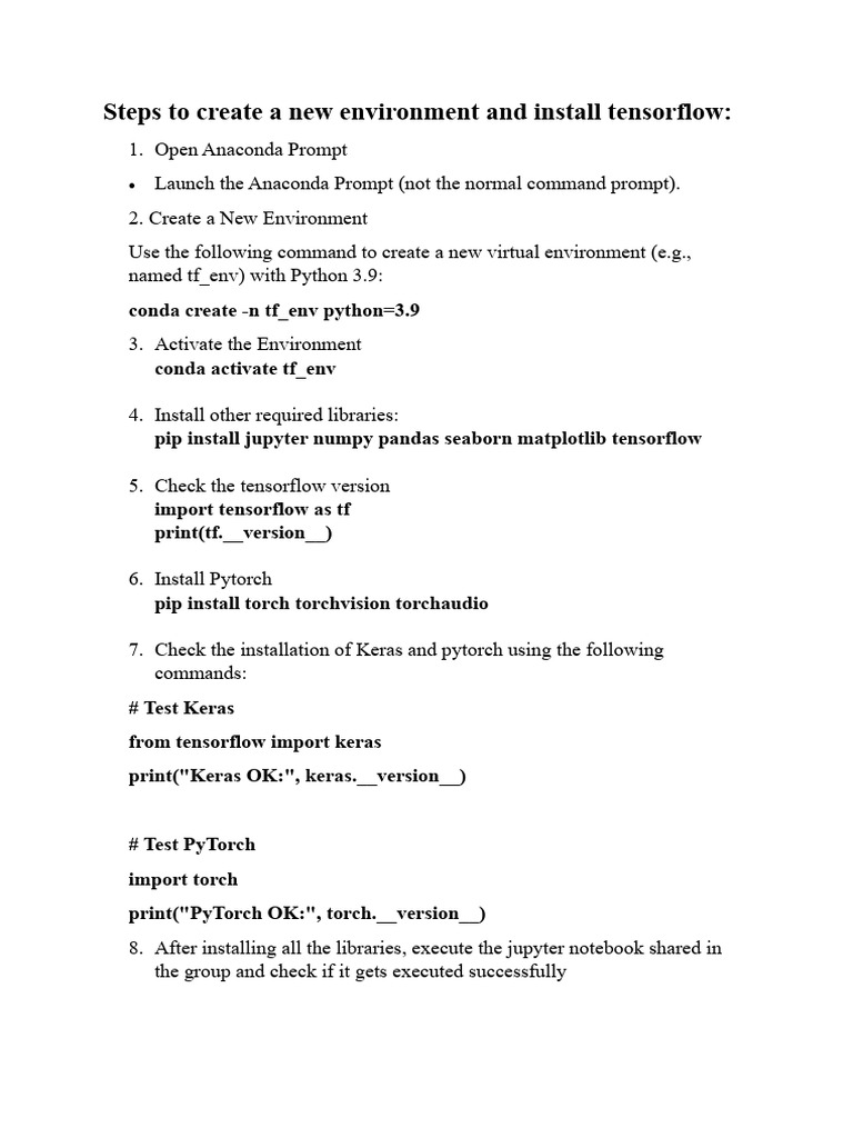 New Environment Creation Steps | PDF