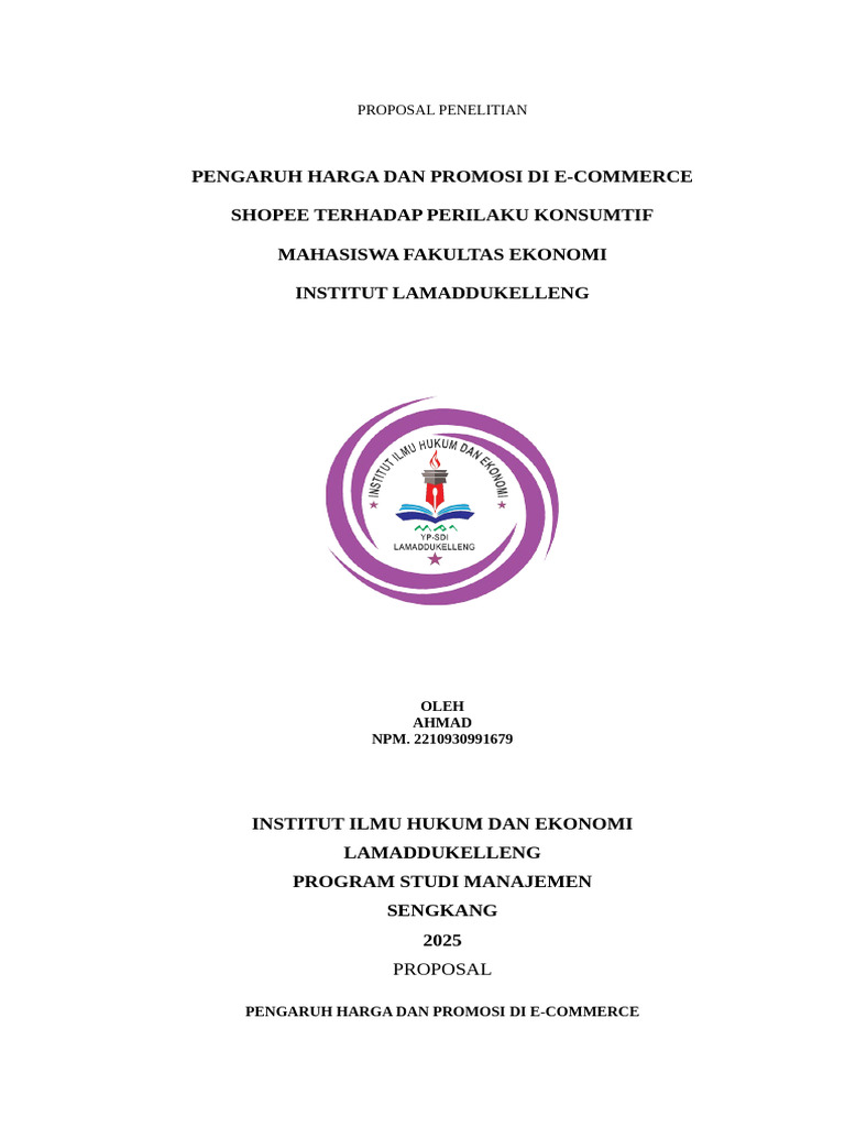 Proposal Skripsi Ahmad | PDF