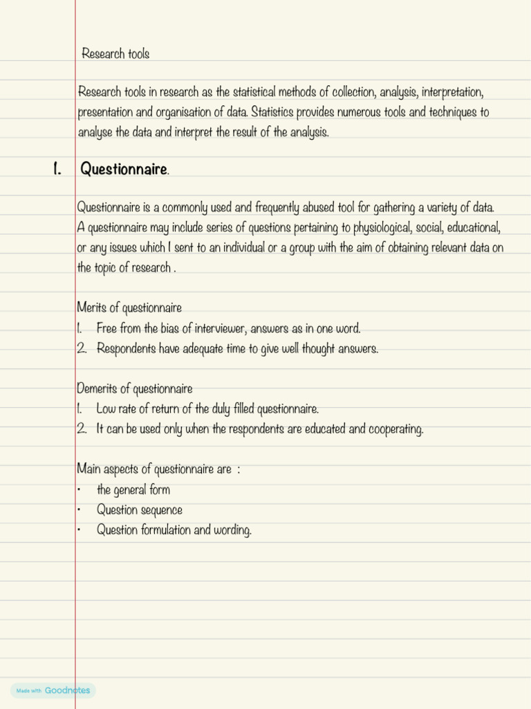 Research Tools: Questionnaires & Methods | PDF | Questionnaire | Interview