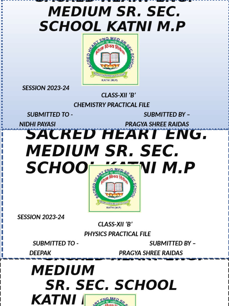 Sacred Heart School Class XII Practical Files | PDF