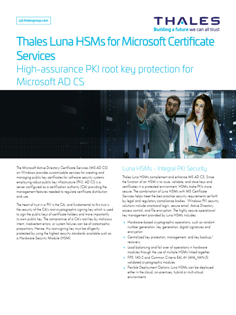 Thales Luna HSM Solutions For Microsoft Ca SB | PDF | Public Key ...