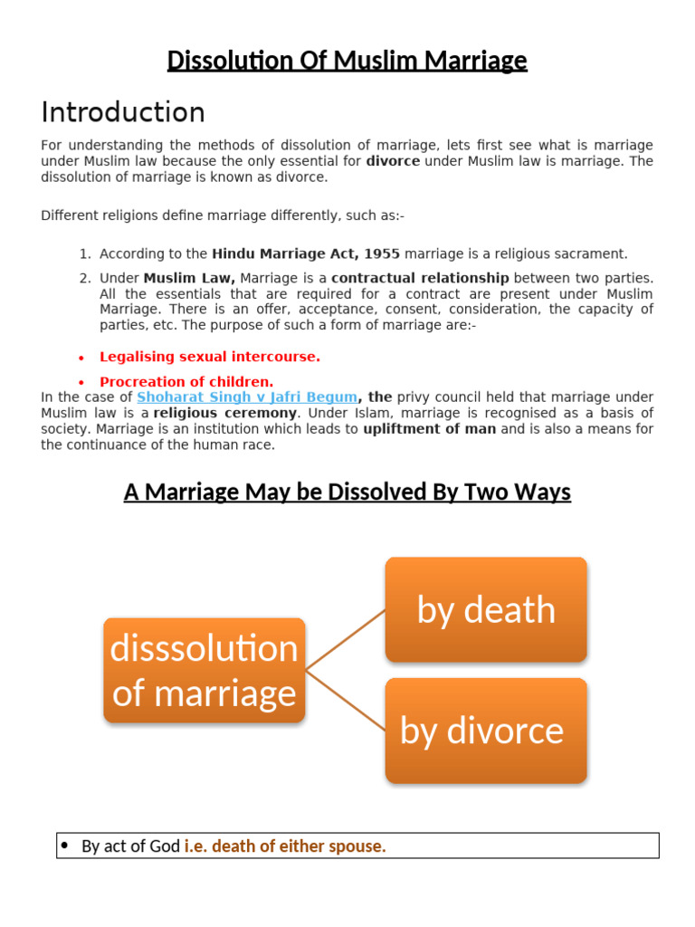 Muslim Marriage Dissolution Explained | PDF | Marriage | Divorce