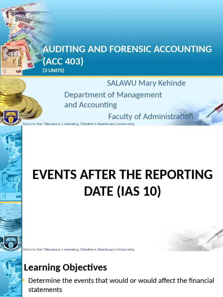 Events After Reporting Date & Joint Audit | PDF | Going Concern | Audit