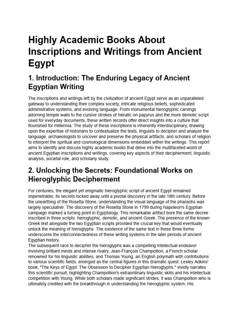 Ancient Egyptian Writing Studies | PDF | Egyptian Hieroglyphs | Ancient ...