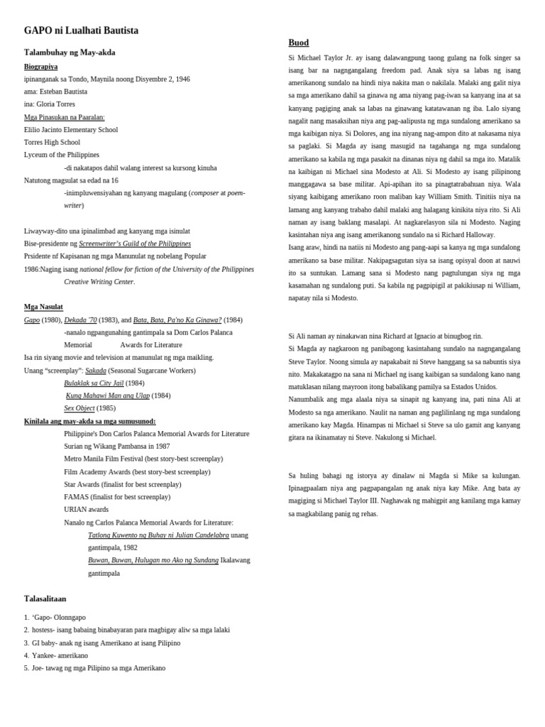 GAPO Handouts | PDF