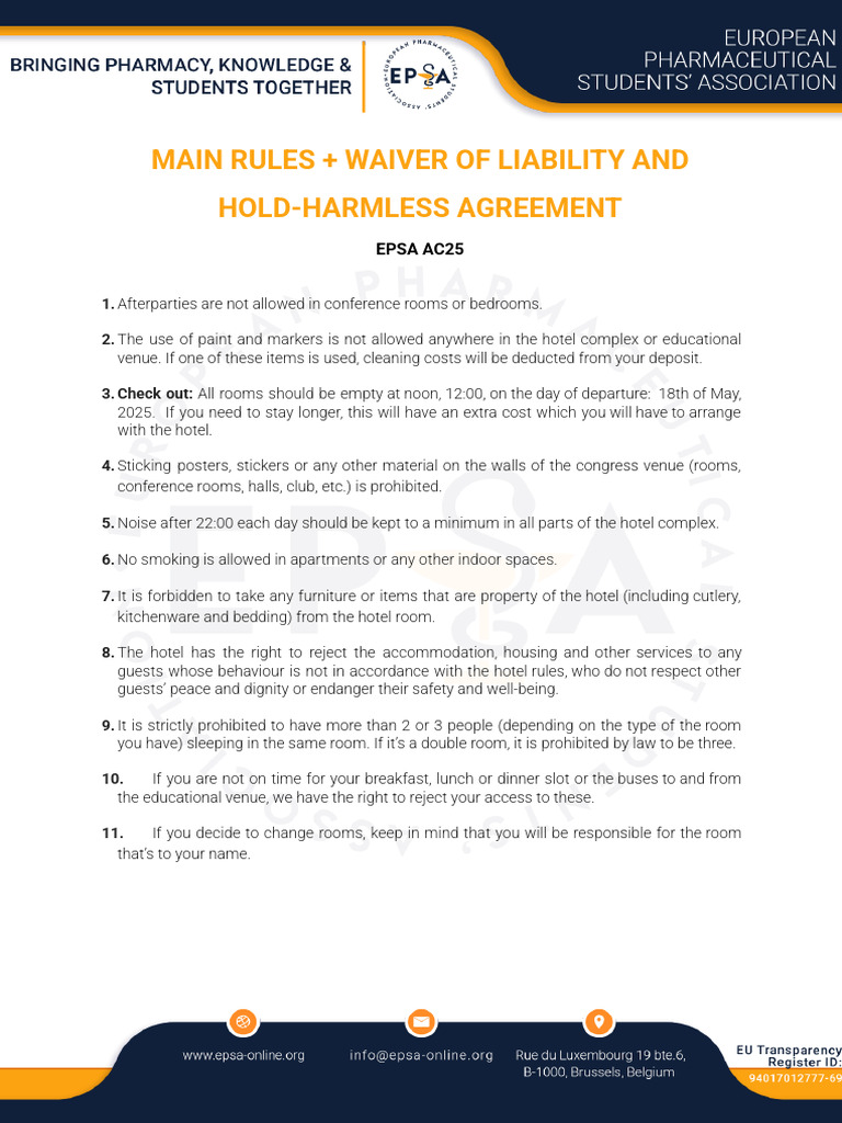 Ac25 Main Rules + Waiver of Liability and Hold-harmless Agreement | PDF ...