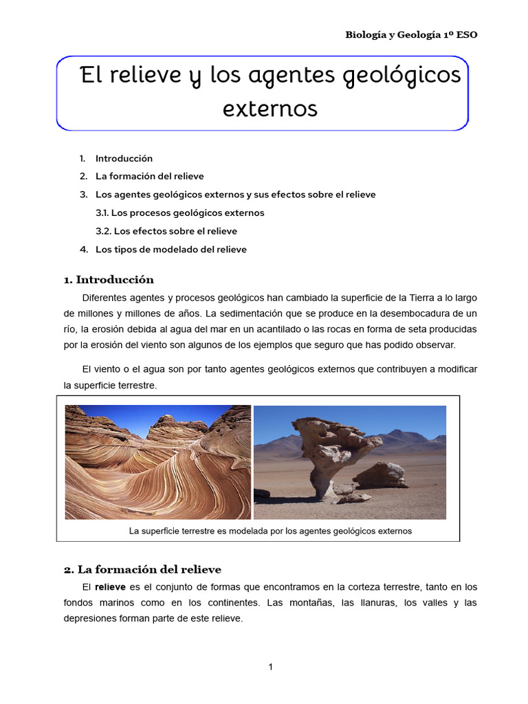 El Relieve y Los Agentes Geológicos Externos 2.0 | PDF | glaciar ...