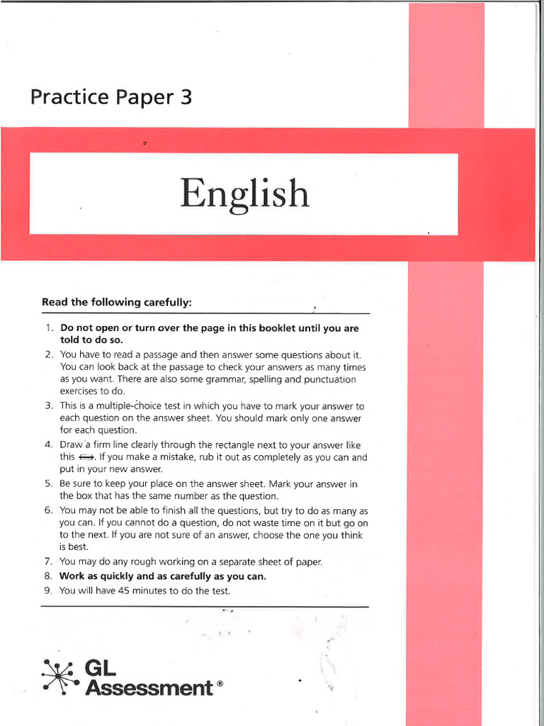 Practice Paper 3 | PDF