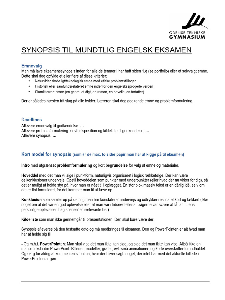 Synopsis S-Dan - Ordliste | PDF