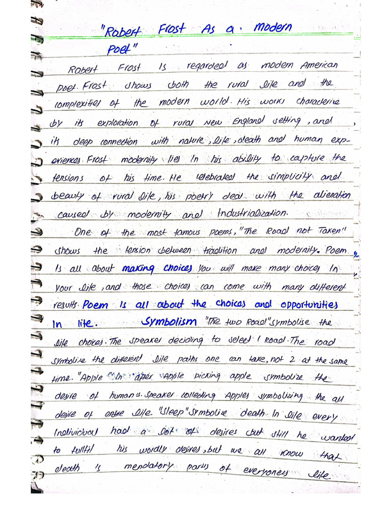 Robert Frost As A Modern Poet | PDF