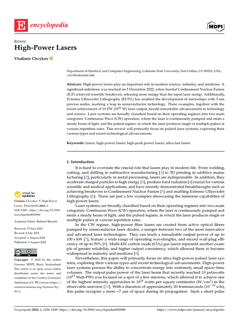 High-Power_Lasers | PDF | Laser | Quantum Optics