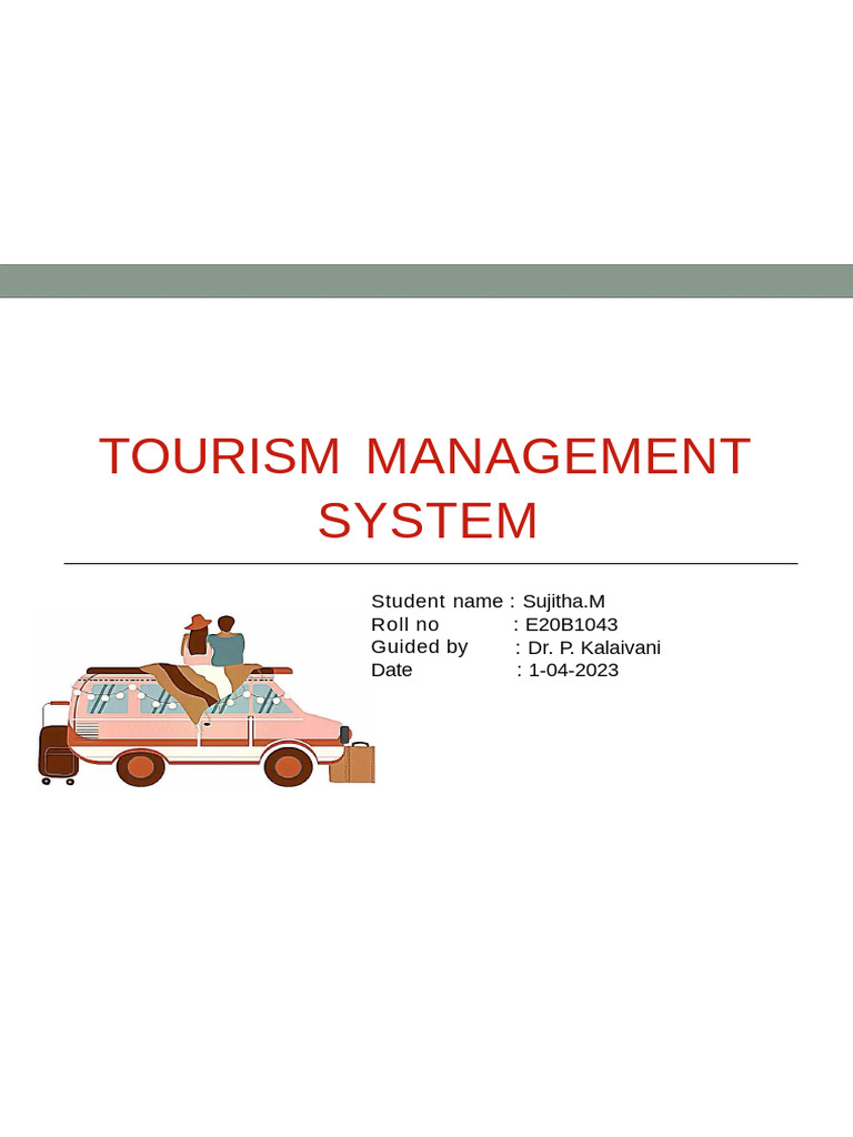 Tourism Management System Overview | PDF | Computing | Software