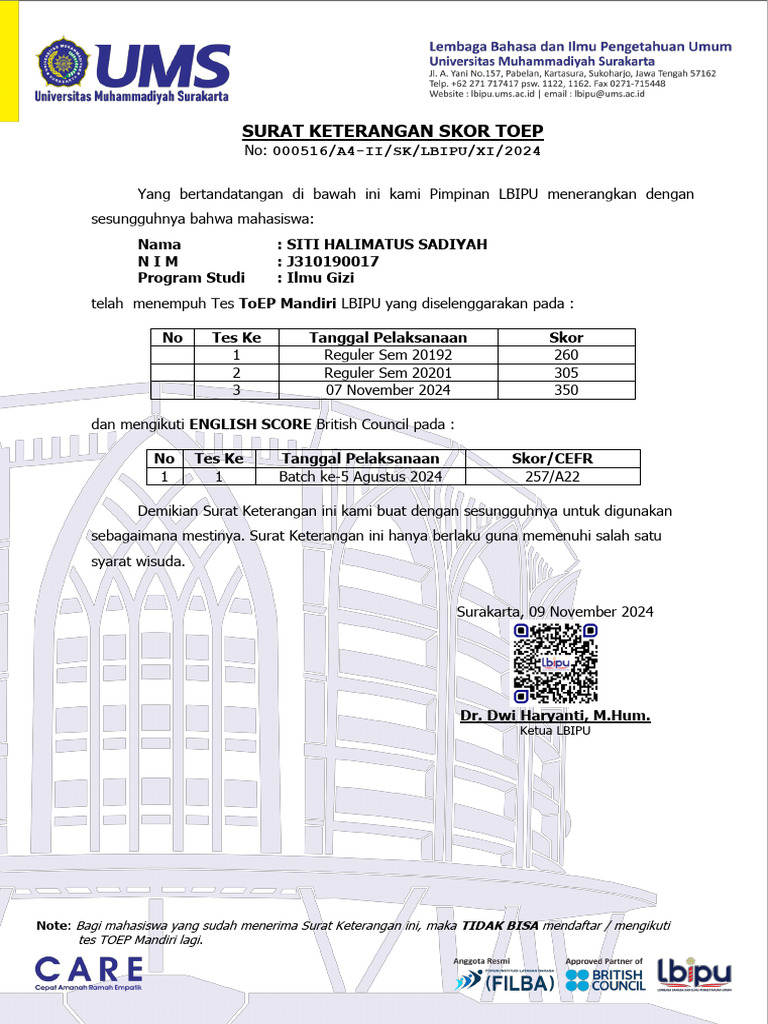 Sertifikat TOEP | PDF