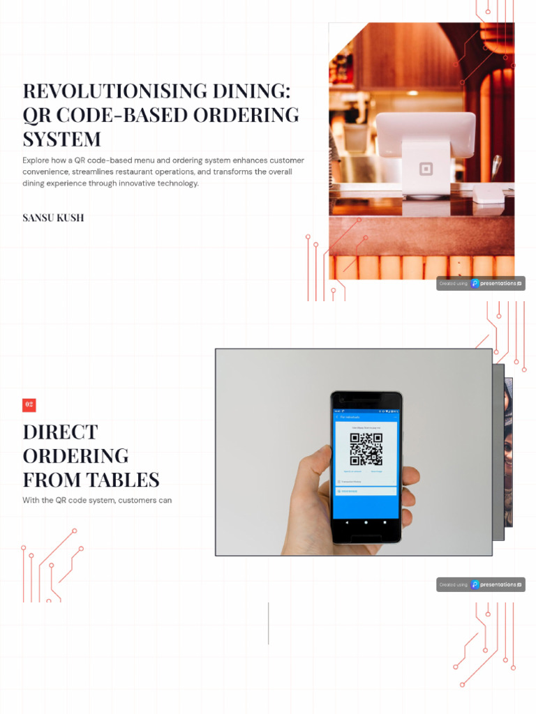QR Code Based Menu and Ordering System Presentation | PDF