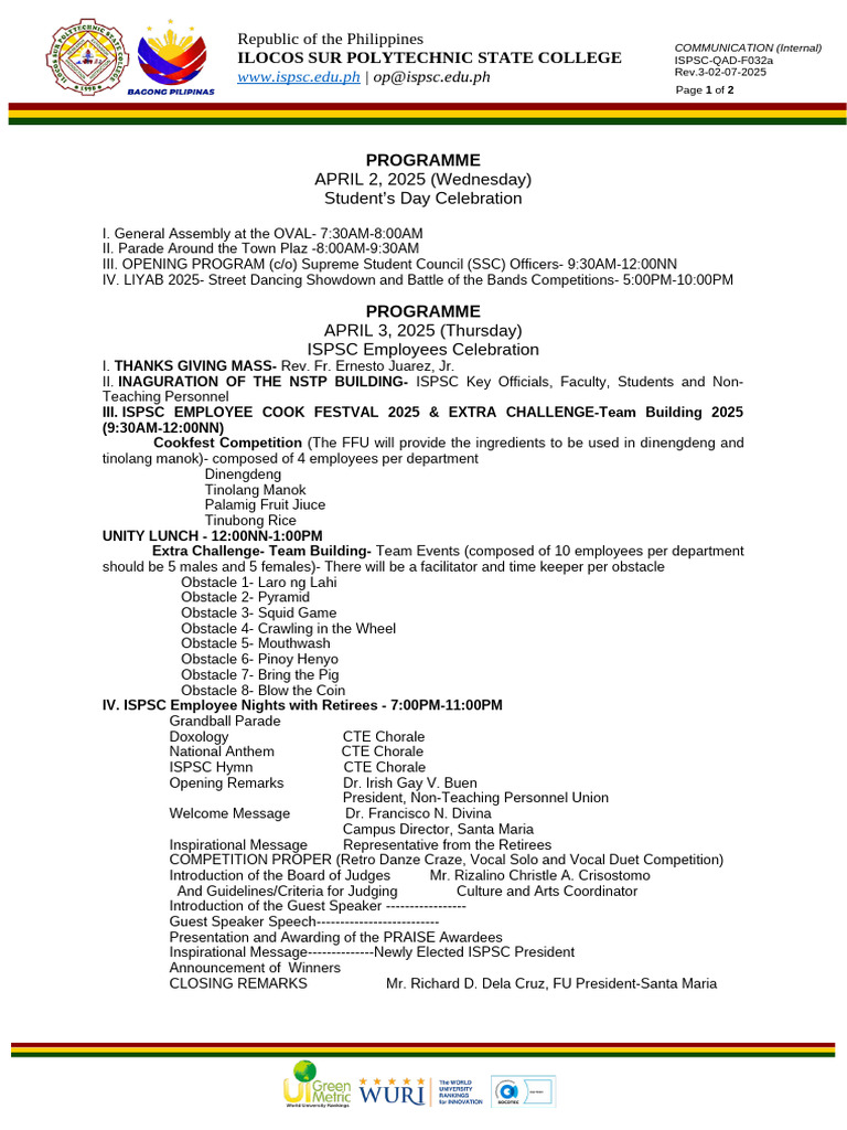 FOUNDATION DAY PROGRAMME | PDF