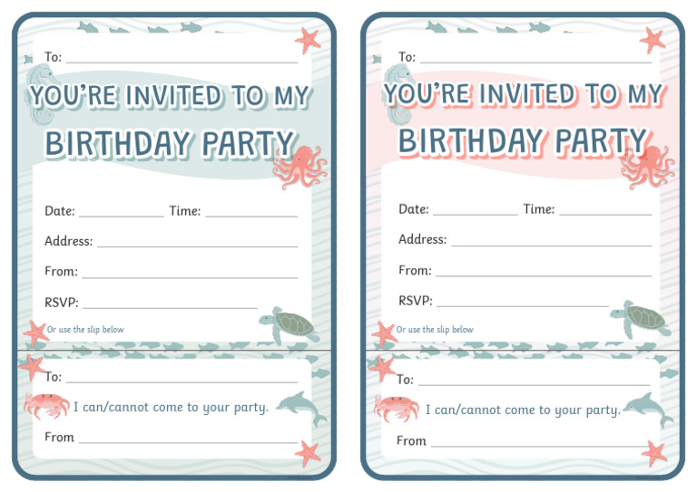 Birthday Party Invitation | PDF