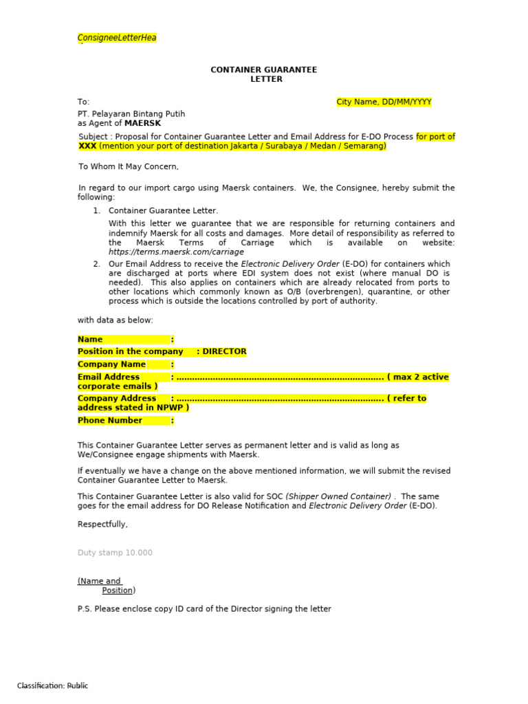 maersk-container-guarantee-permanent-letter-v2 | PDF