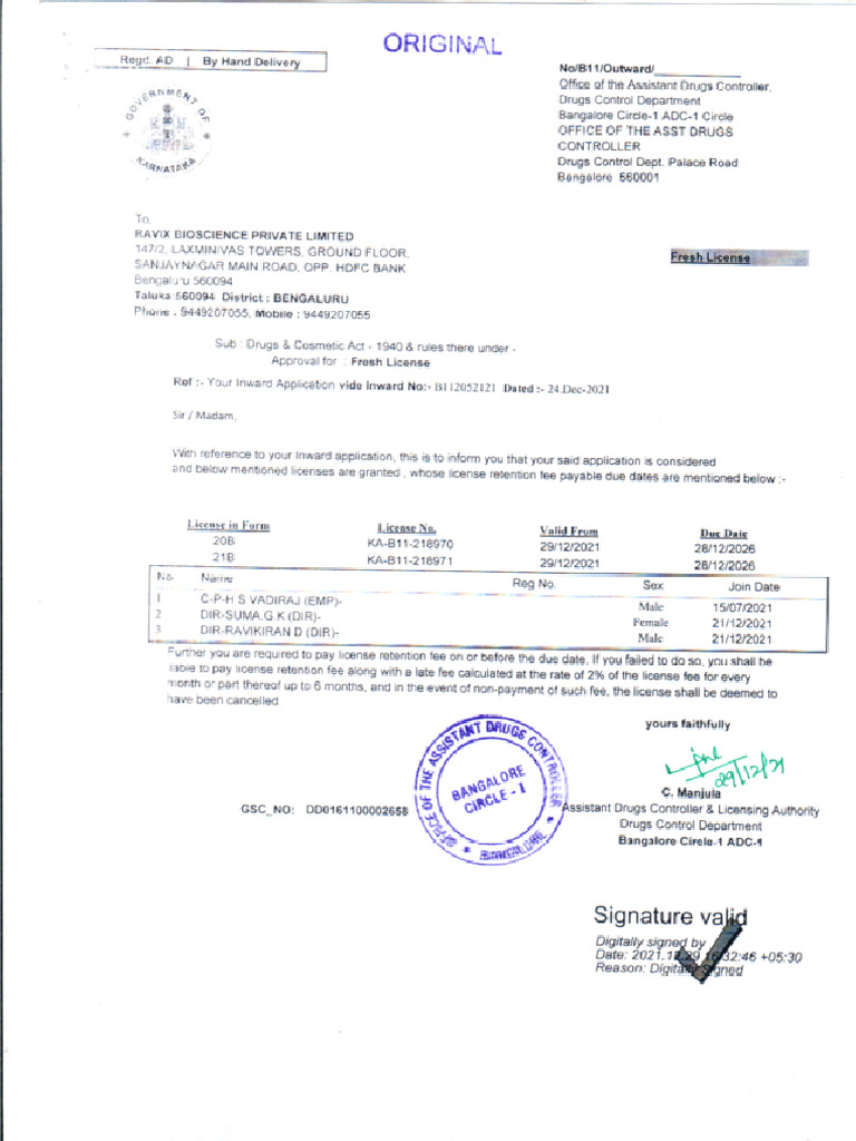 Drug License | PDF
