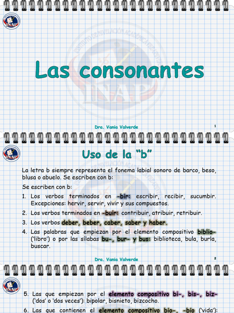 Uso y reglas de las consonantes | PDF | Sílaba | Fonética