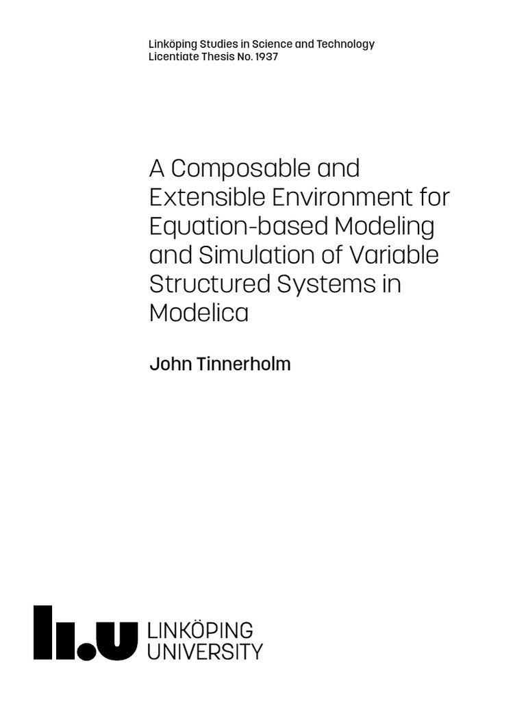 A Composable and Extensible Environment For Equation-Based Modeling and Simulation of Variable ...