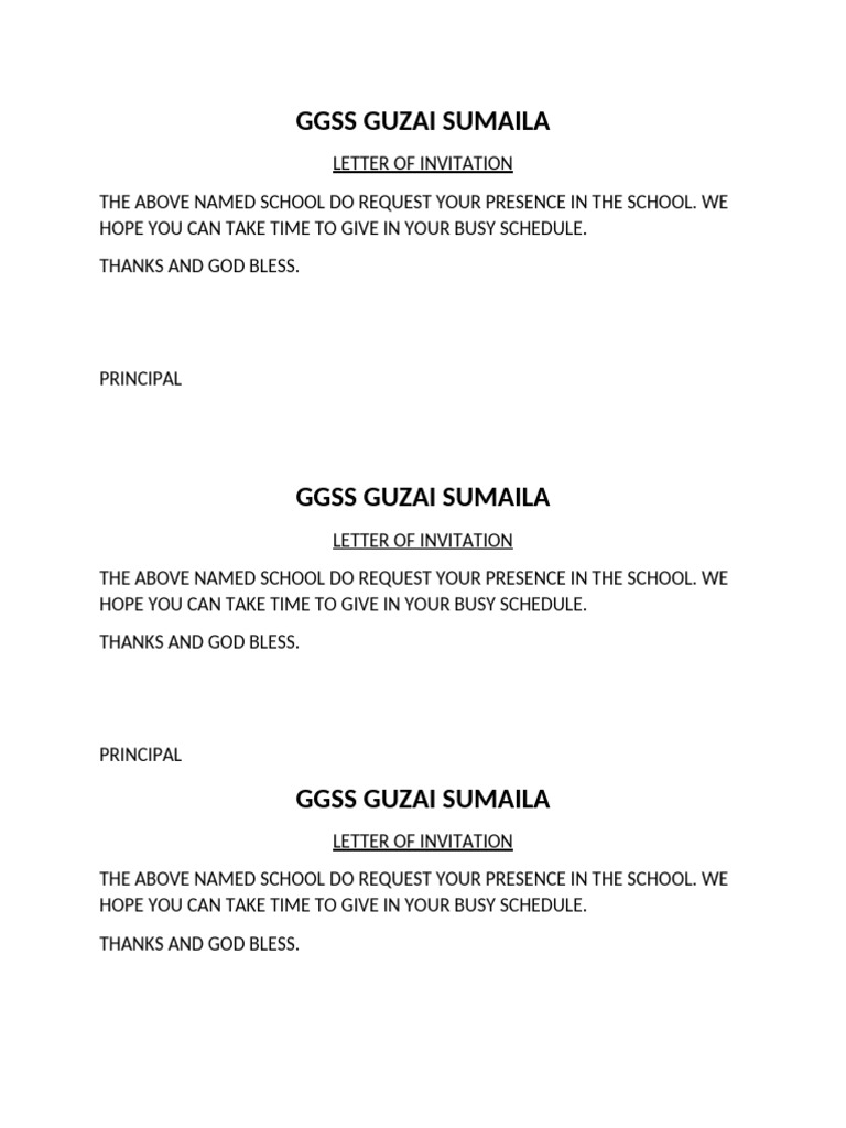 Invitation to GGSS Guzai Sumaila Event | PDF