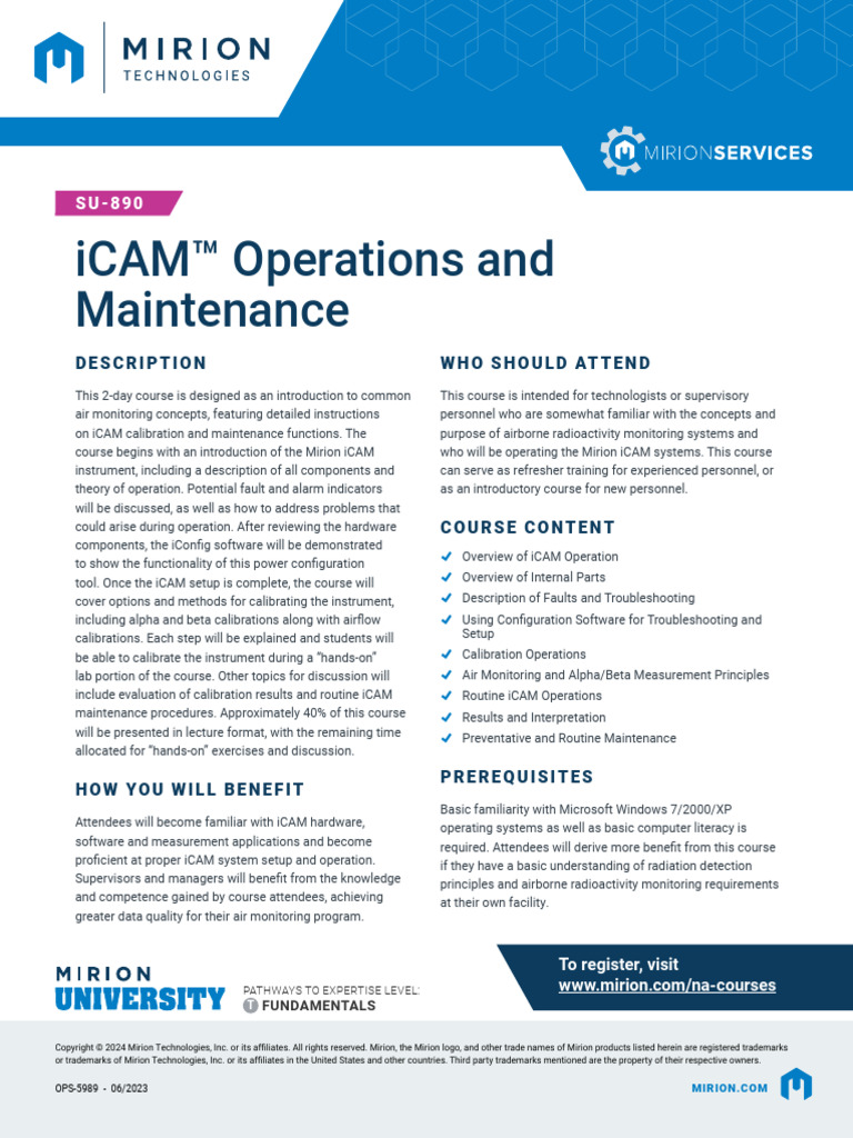 OPS-5958 - SU-890 - iCAM Operations and Maintenance | PDF | Calibration ...