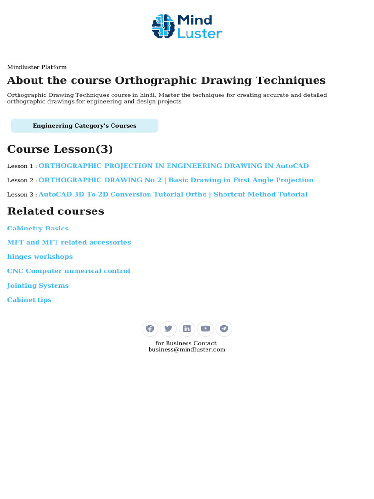 Orthographic Drawing Techniques Course Content | PDF