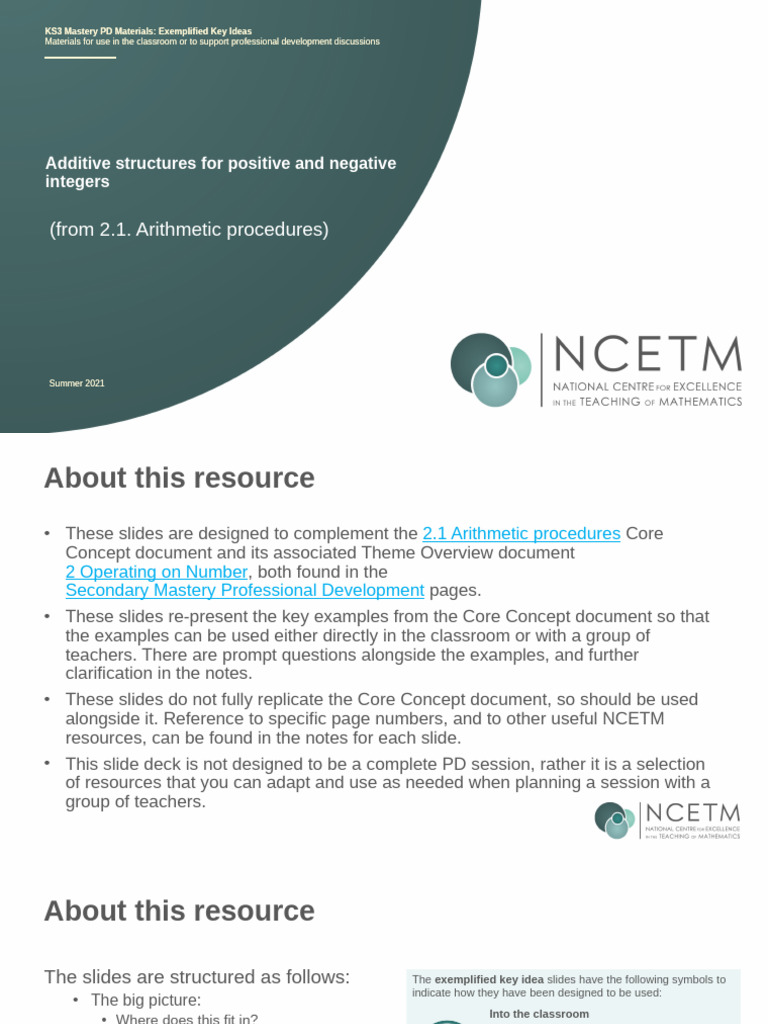 KS3 Arithmetic Procedures PD Slides | PDF | Multiplication | Division ...