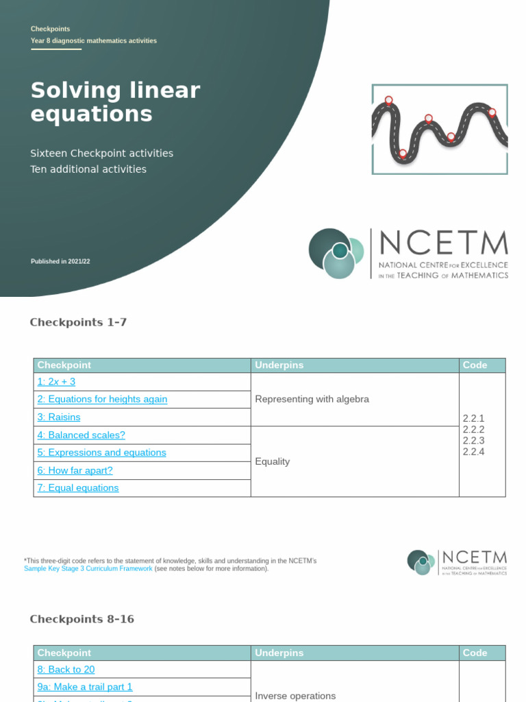 Y8 Checkpoints 4 Solving Linear Equations | PDF | Algebra | Numbers