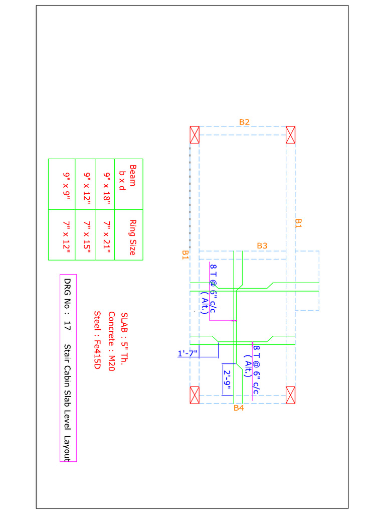 17 Stair Cabin Slab LVL Layout - Print A4 | PDF