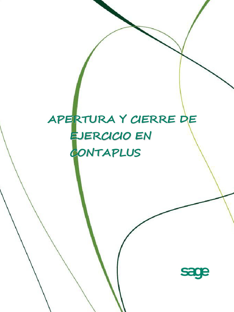 Apertura y Cierre Contable de Contaplus | PDF | Contabilidad