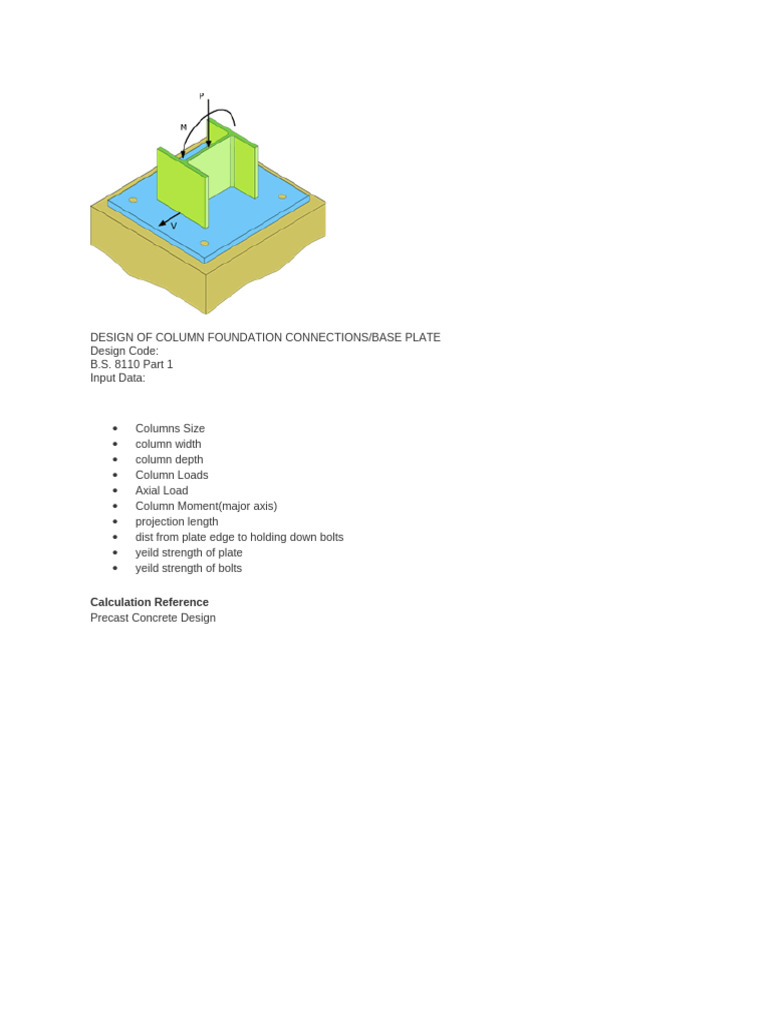 Column Foundation Connection Design | PDF