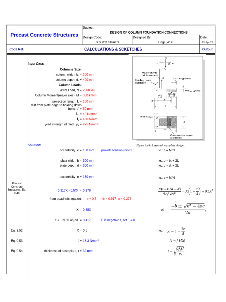 Column Foundation Connection | PDF | Building Engineering | Structural ...