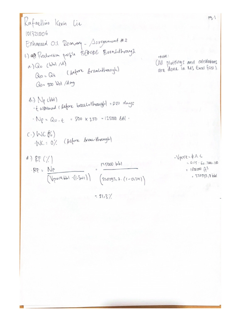EOR Assignment #2 Calculations | PDF