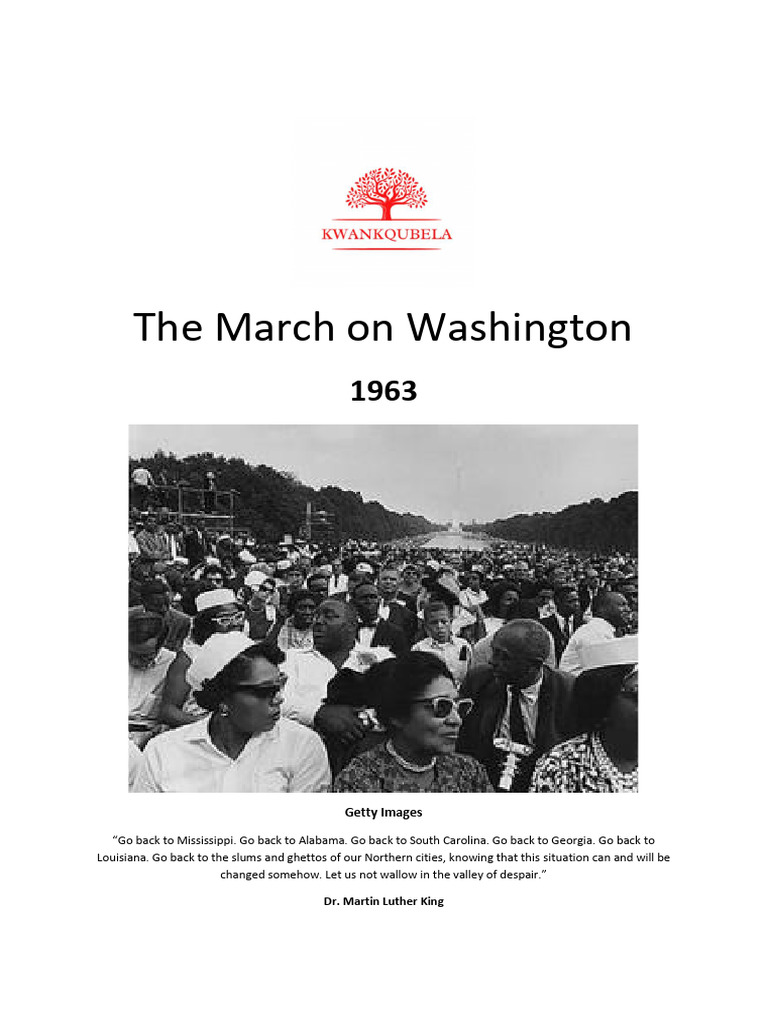 The March To Washington DC | PDF | March On Washington For Jobs And ...
