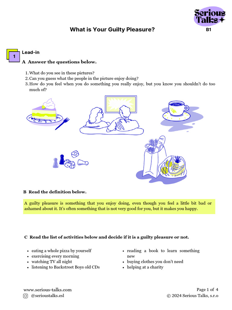 What Is Your Guilty Pleasure - (Student Version) | PDF | Pleasure