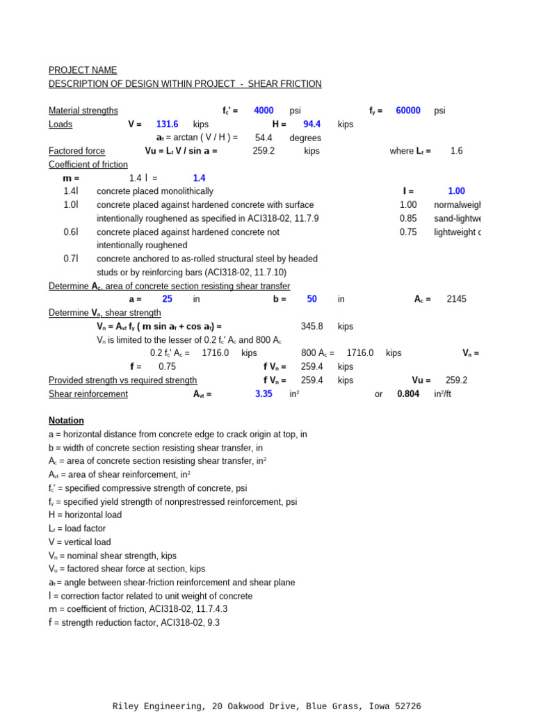 Punching Shear and Shear Friction Analysis | PDF | Concrete | Strength ...