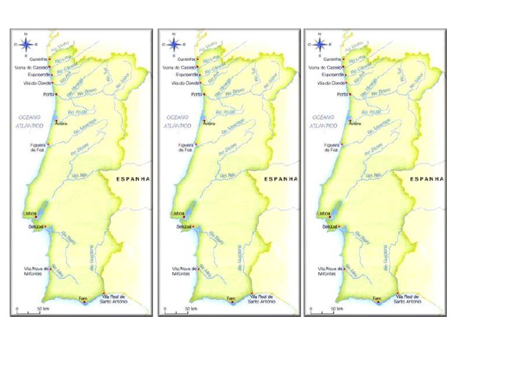 Mapa Rios Portugal Com Cidades | PDF