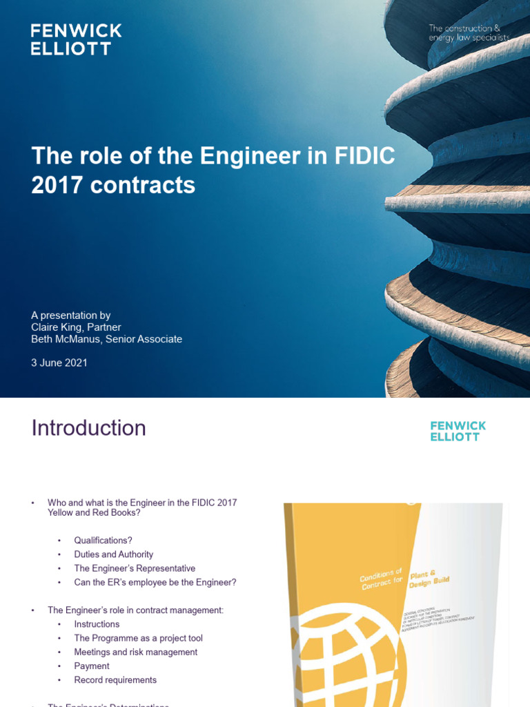 The Role of The Engineer in Fidic Contracts - Fenwick Elliott | PDF ...