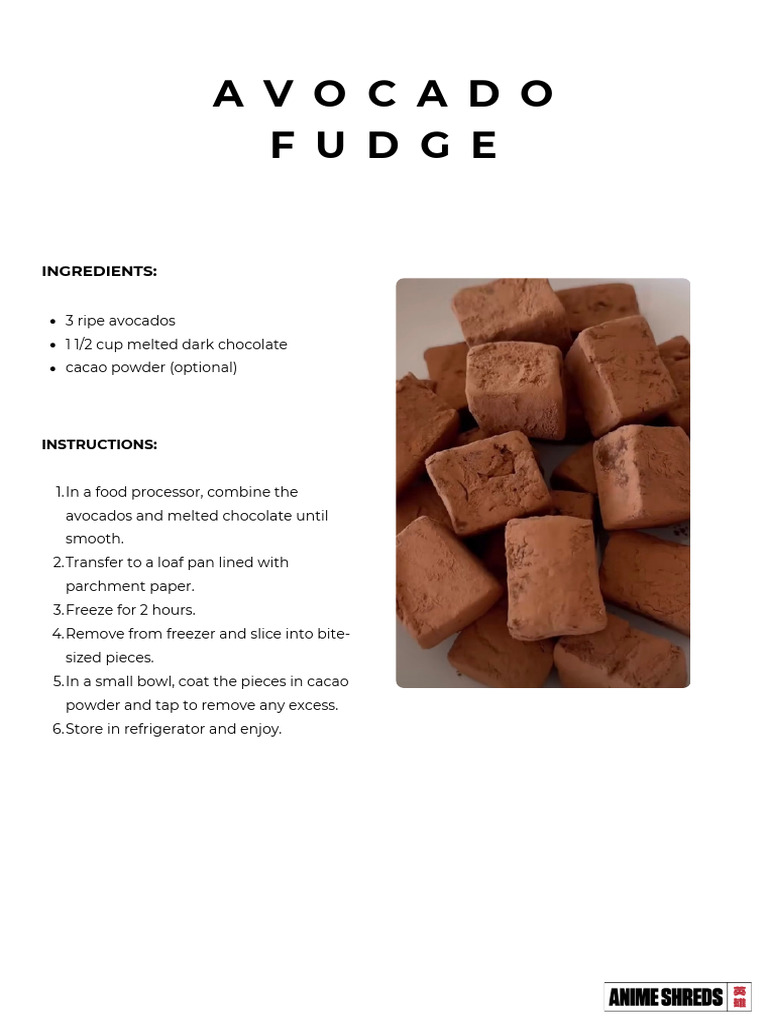 Avocado Fudge | PDF