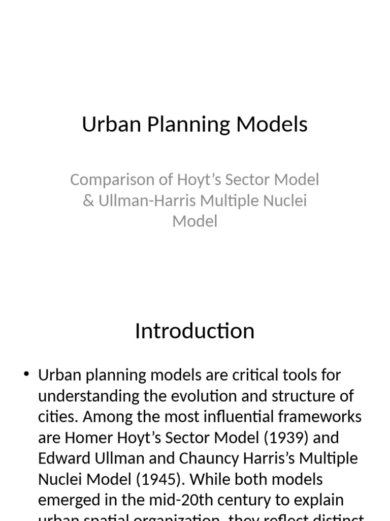 Urban Planning Models Presentation | PDF