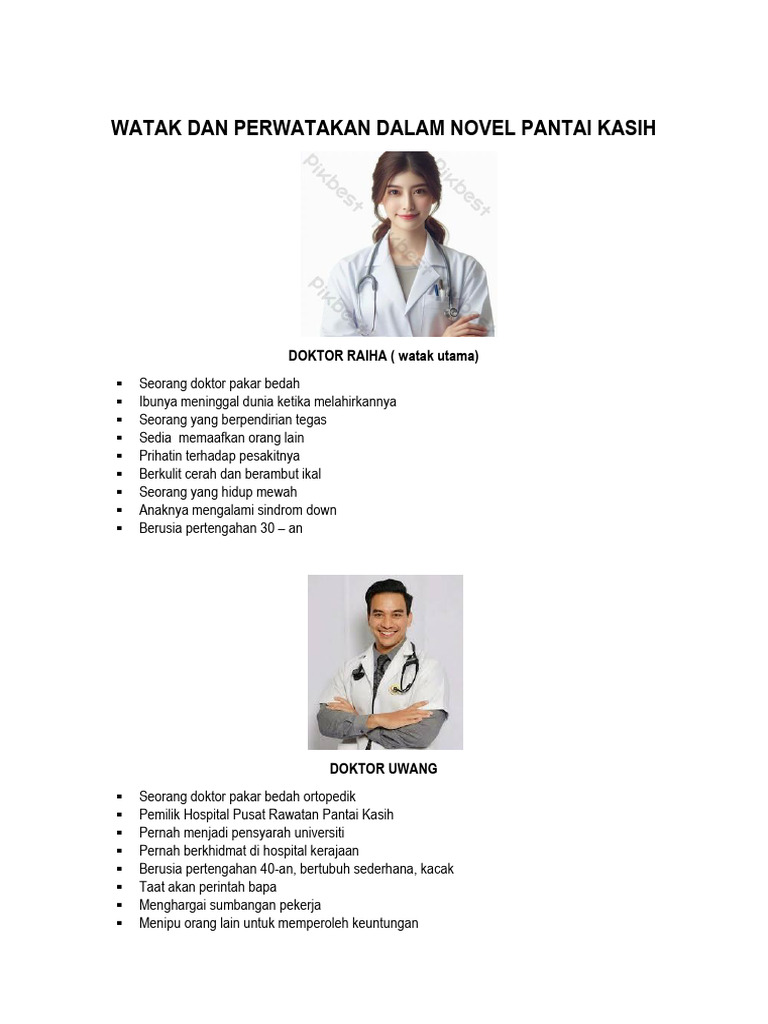 Watak Dan Perwatakan Dalam Novel Pantai Kasih | PDF