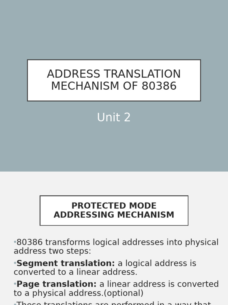 Address Translation Mechanism of 80386 | PDF | Computer Architecture | Computer Data
