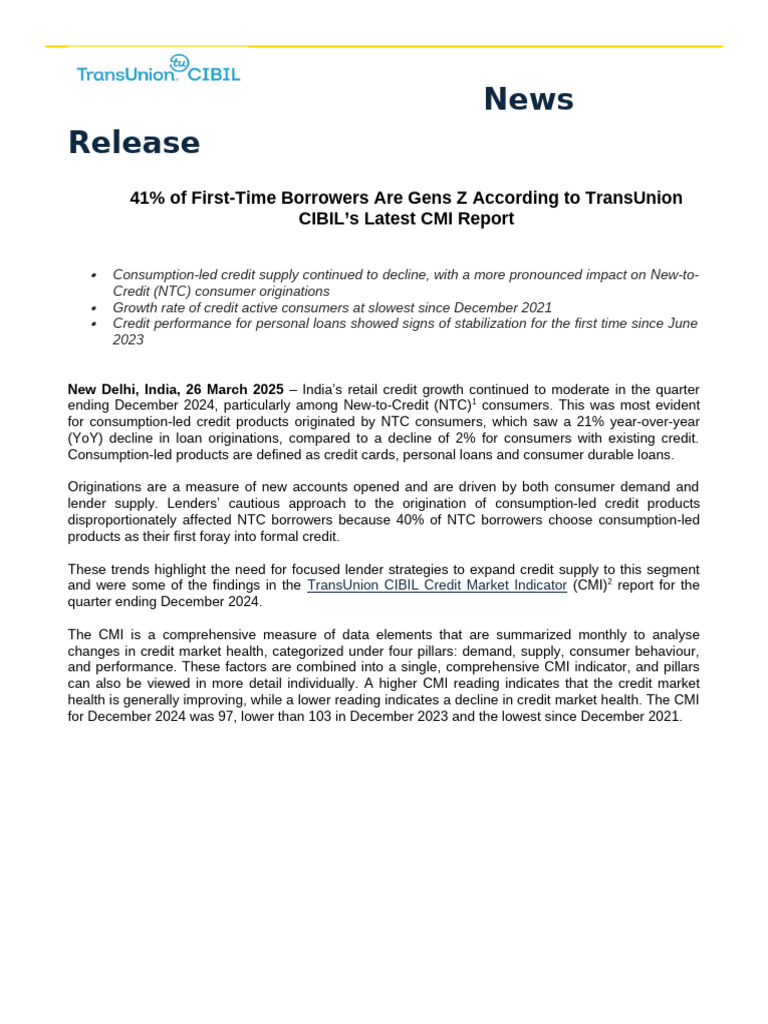 NTC Borrowers Face Credit Supply Decline | PDF | Loans | Credit