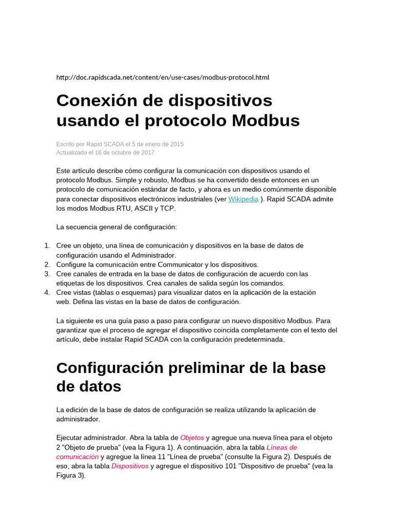 Conexión de Dispositivos Usando El Protocolo Modbus | PDF | Botón (Computación) | Scada