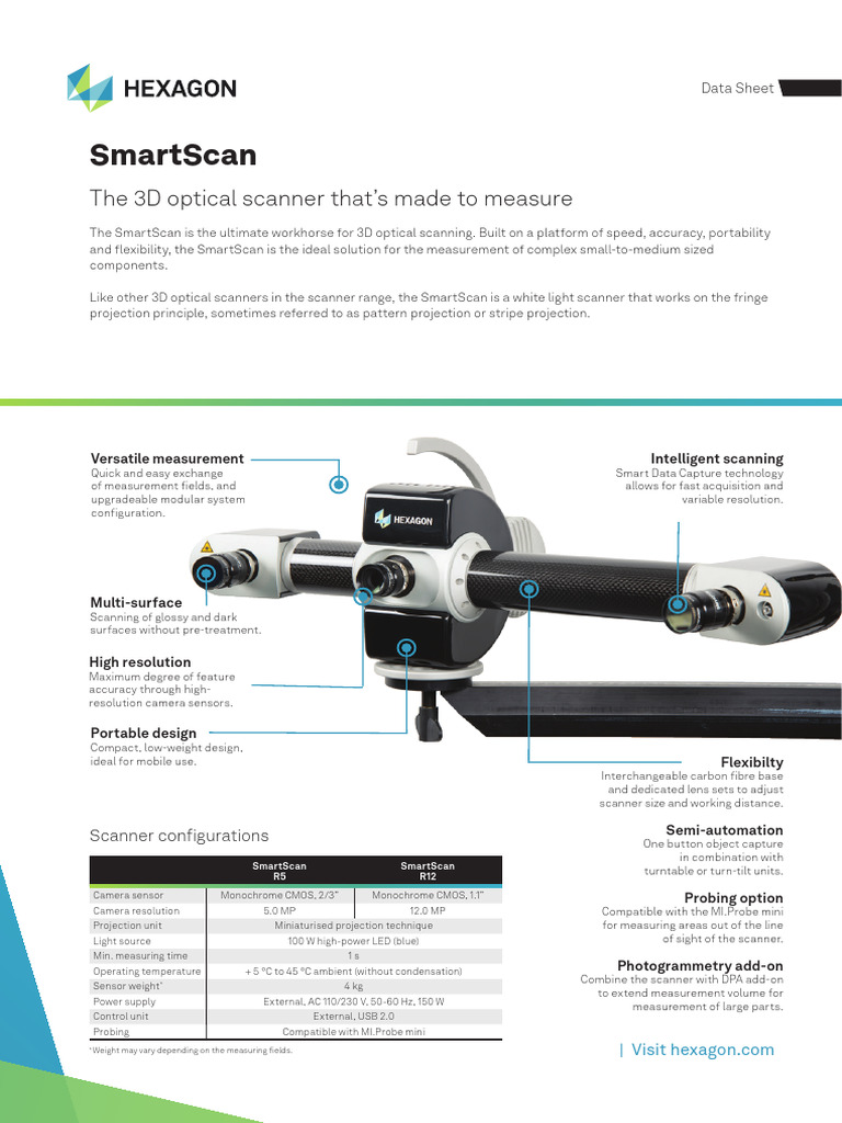 Hexagon MI SLS SmartScan Fact Sheet A4 en | PDF | Image Scanner | Field Of View